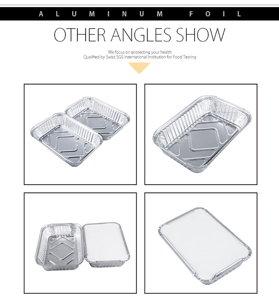 8011 Aluminum Foil Food Container With Lid For Takeaway And Catering ...