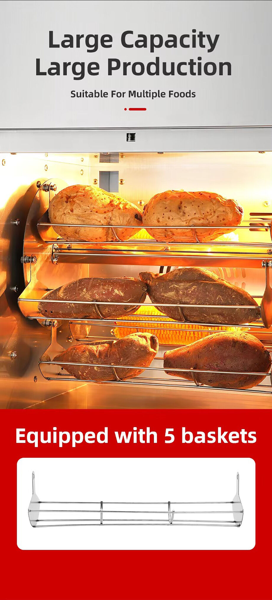 70l Commercial Sweet Potato Baking Oven Fresh Corn Roaster Machine ...