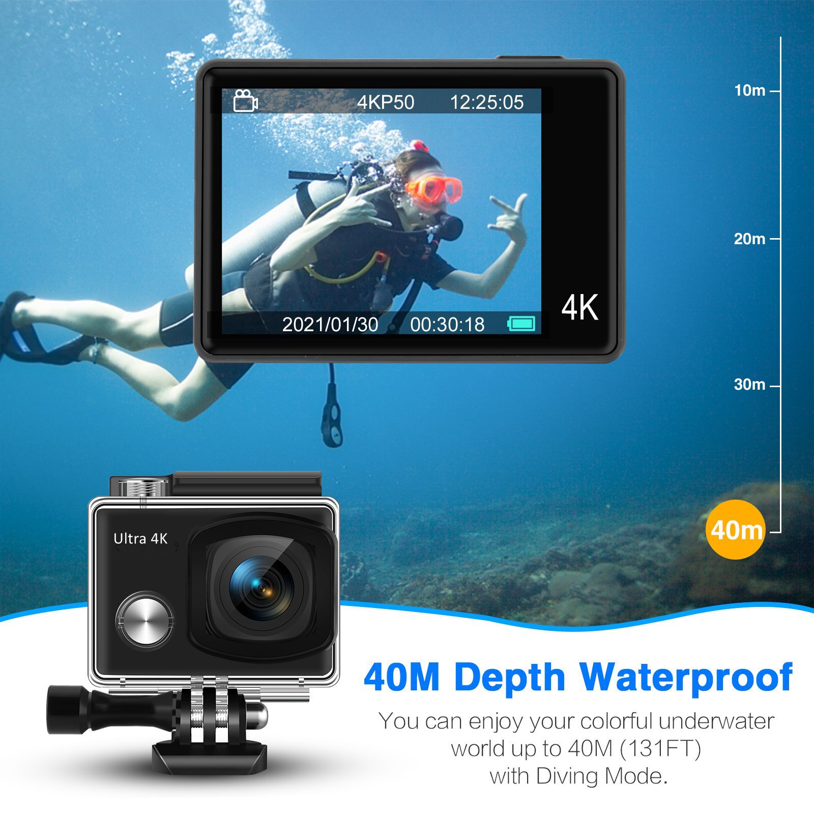 Extreme Action Camera 4k 1080p 60fps 20mp 2.0 Touch Lcd Eis Sport Dv ...