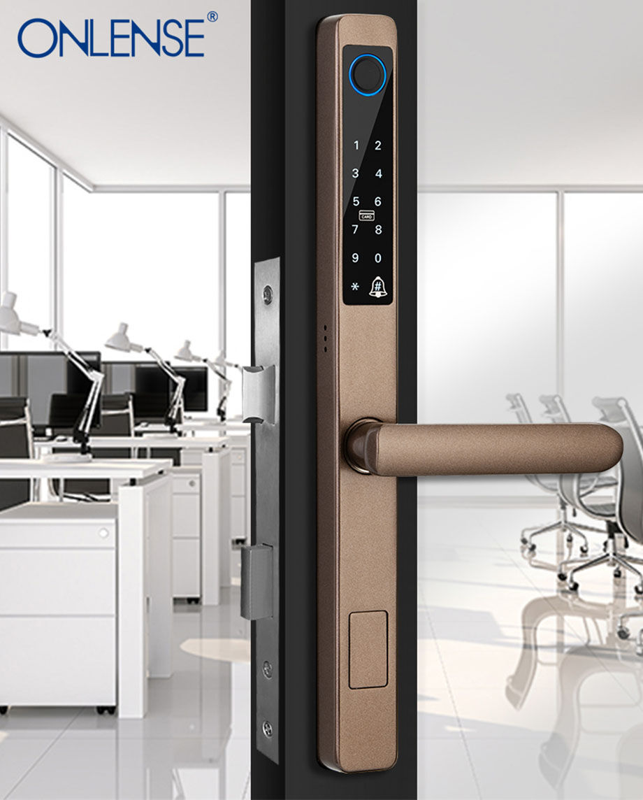 Waterproof Fingerprint Smart Glass Door Lock With Camera Cerradura ...
