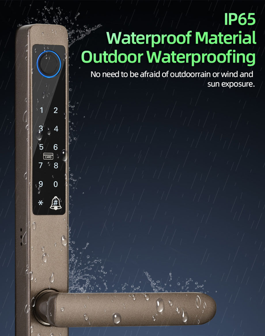 Waterproof Fingerprint Smart Glass Door Lock With Camera Cerradura ...