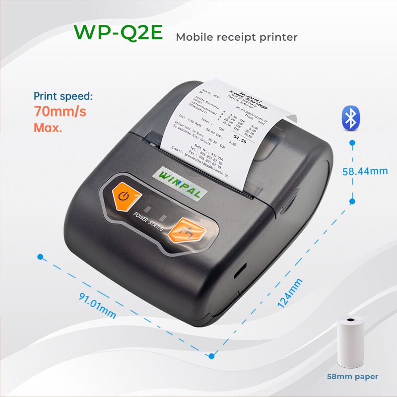 Winpal Wp-q2e Mini Pocket Thermal Receipt Printer 58mm Usb Bt Interface ...