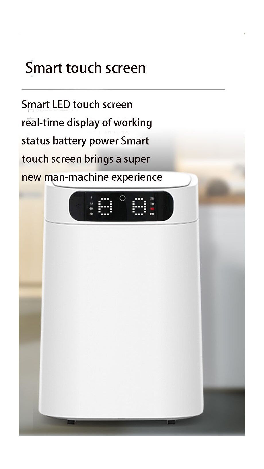 High-appearance Level Smart Garbage Can Usb Charge Smart Led Touch ...