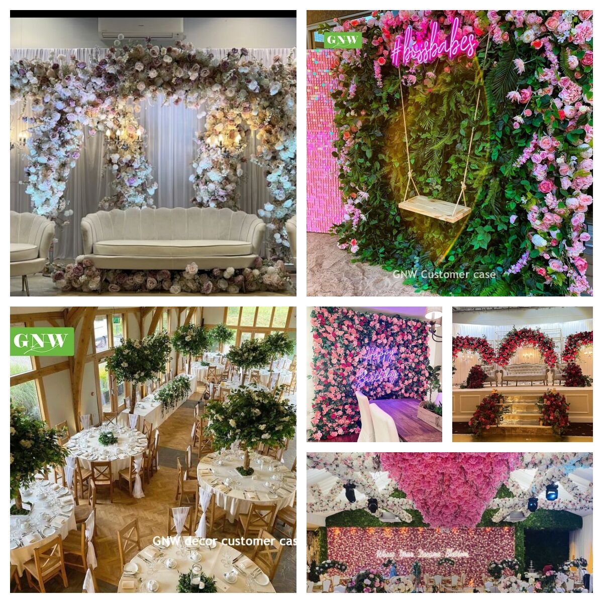 Gnw Cheaper Tropical Wall Decorative Artificial Wedding Background ...