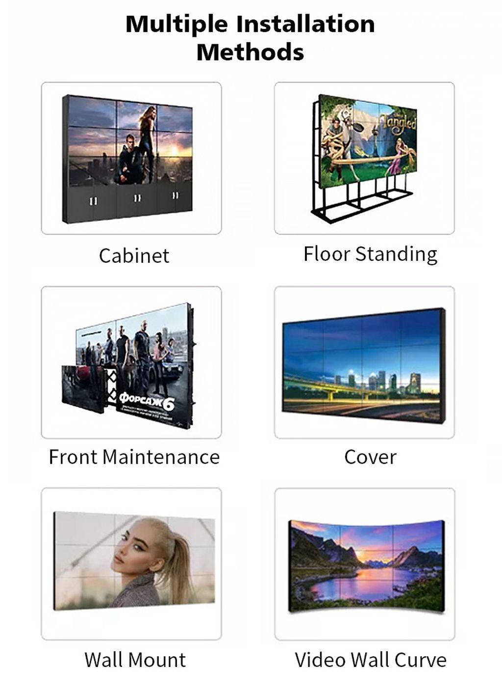 Professional Lcd Video Wall 4k Resolution Seamless Display For Retail ...