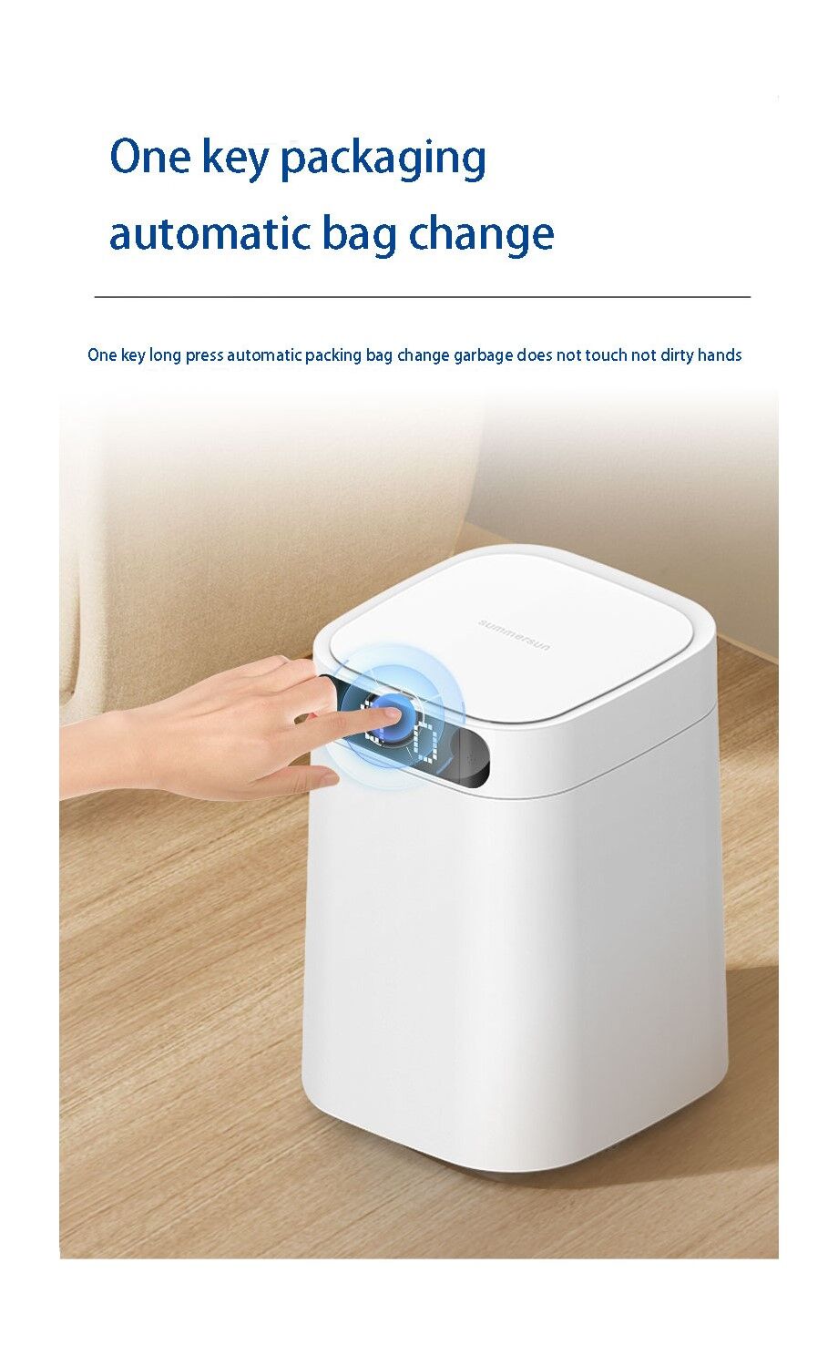 High-appearance Level Smart Garbage Can Usb Charge Smart Led Touch ...