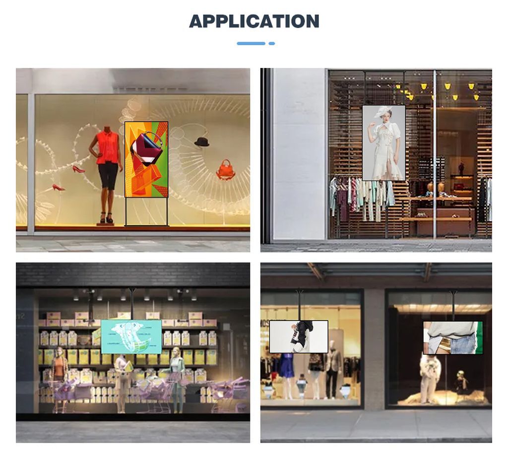 High Brightness Digital Window Display Uhd Video Advertising Screen ...