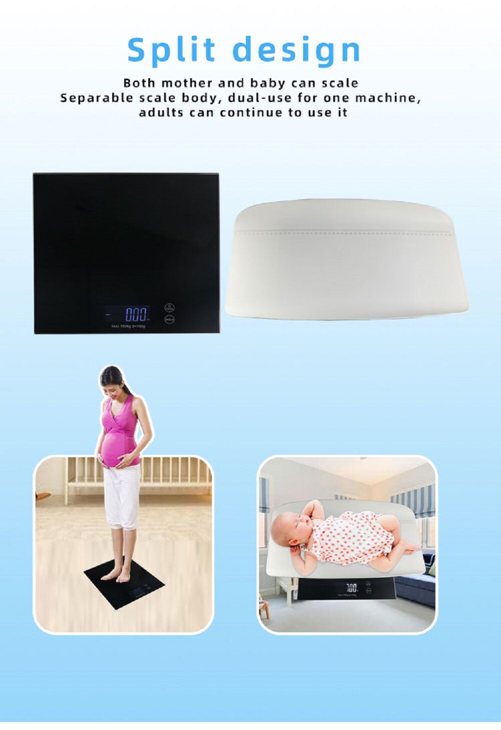 150kg/0.01kg Baby Weighing Scale Electronic Baby Scale Digital Mother ...