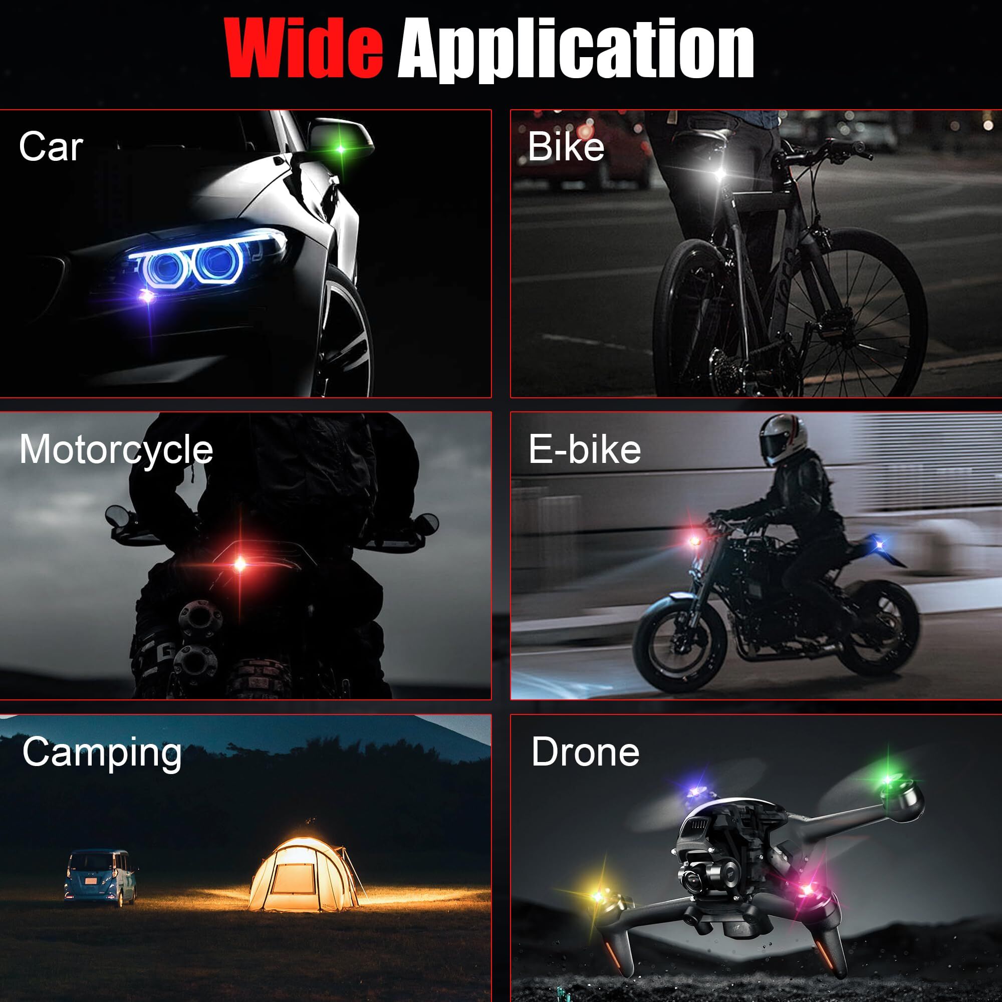 Wireless Led Light For Car 4 Piece Drone Led Strobe Light With Remote ...