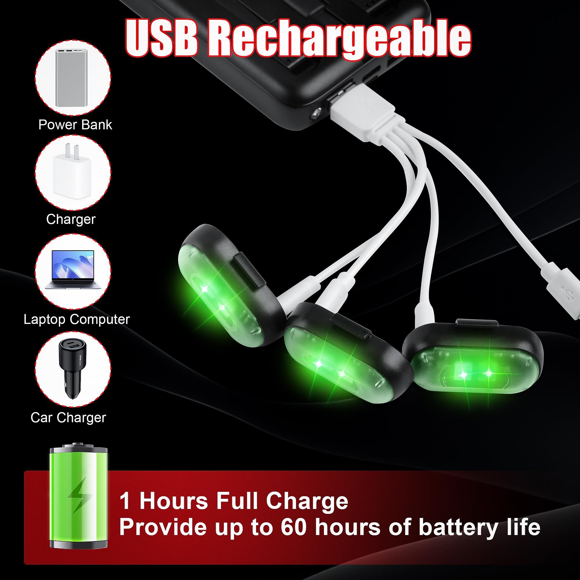 Wireless Led Light For Car 4 Piece Drone Led Strobe Light With Remote ...