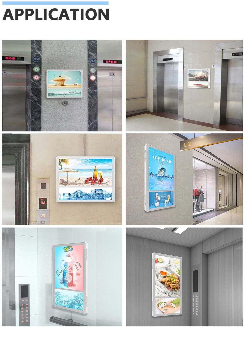 18.5 21.5 Inch Elevator Screens Wifi Display Screens In Elevators Advertising Display Screens ...