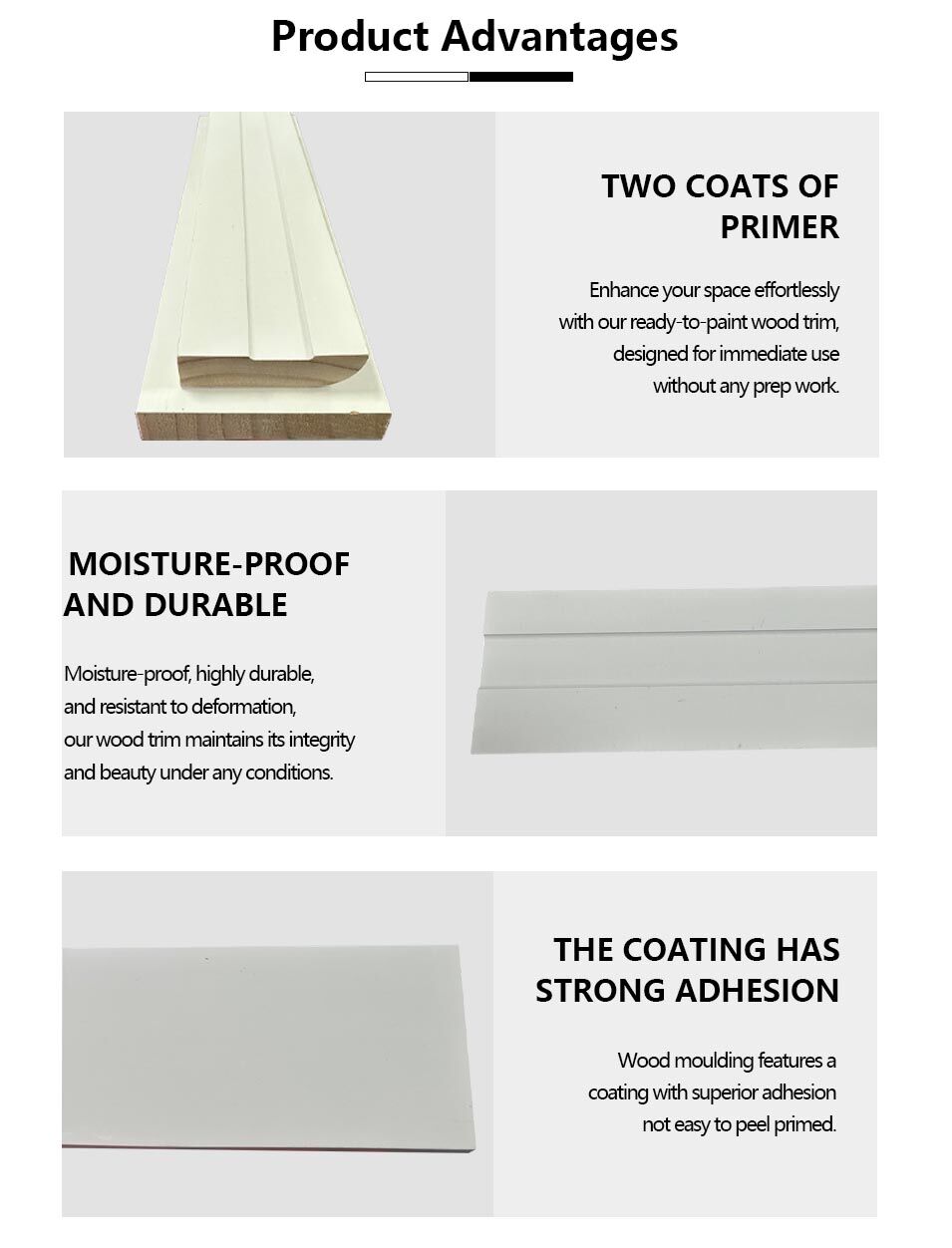 White Primed Decorative Wood Door Jamb Frame Pine Wood Mdf Finger Joint ...