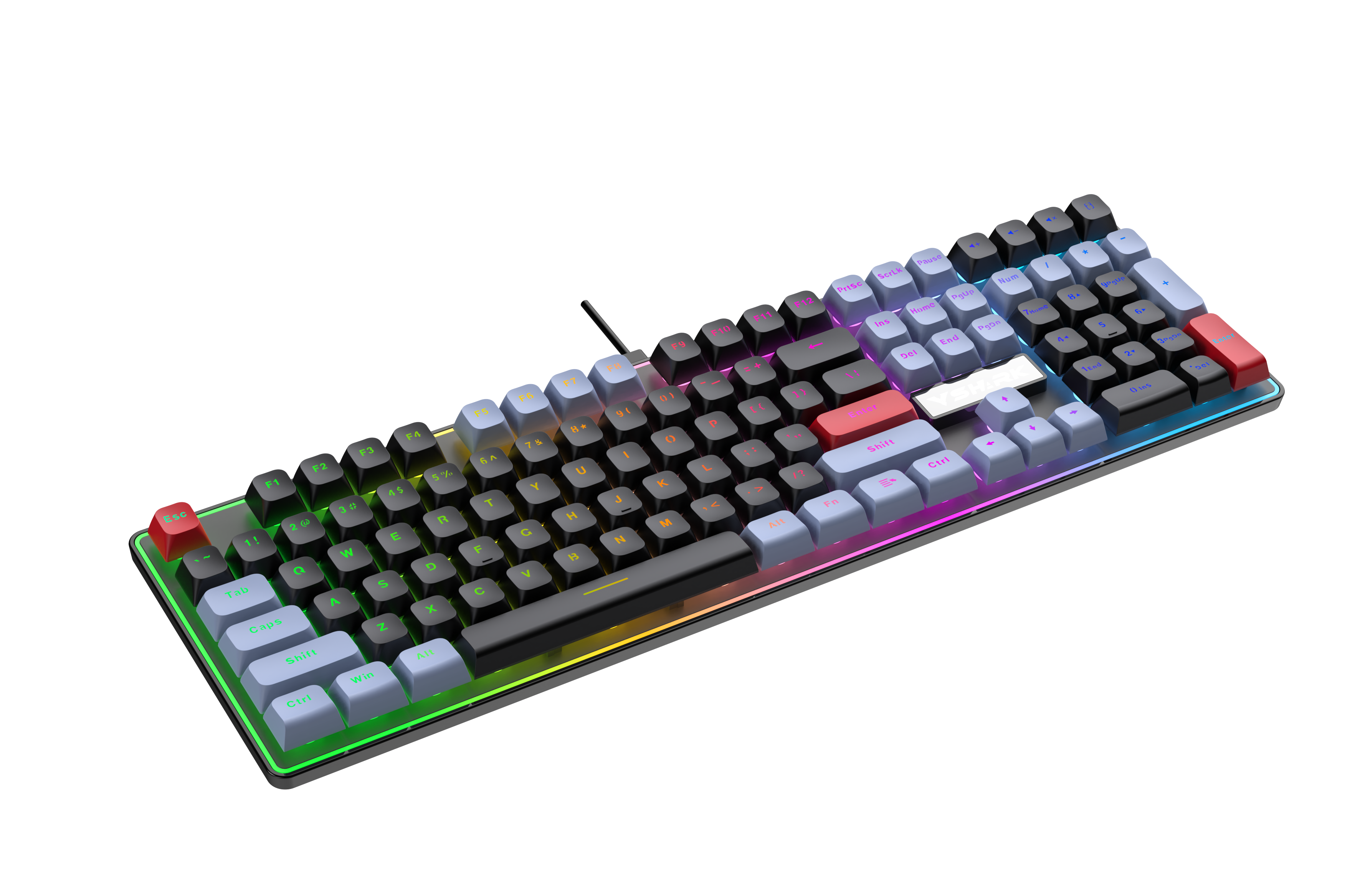 Wired Rgb Multi-color Membrane Keyboard Mechanical Keyboard Feel For ...