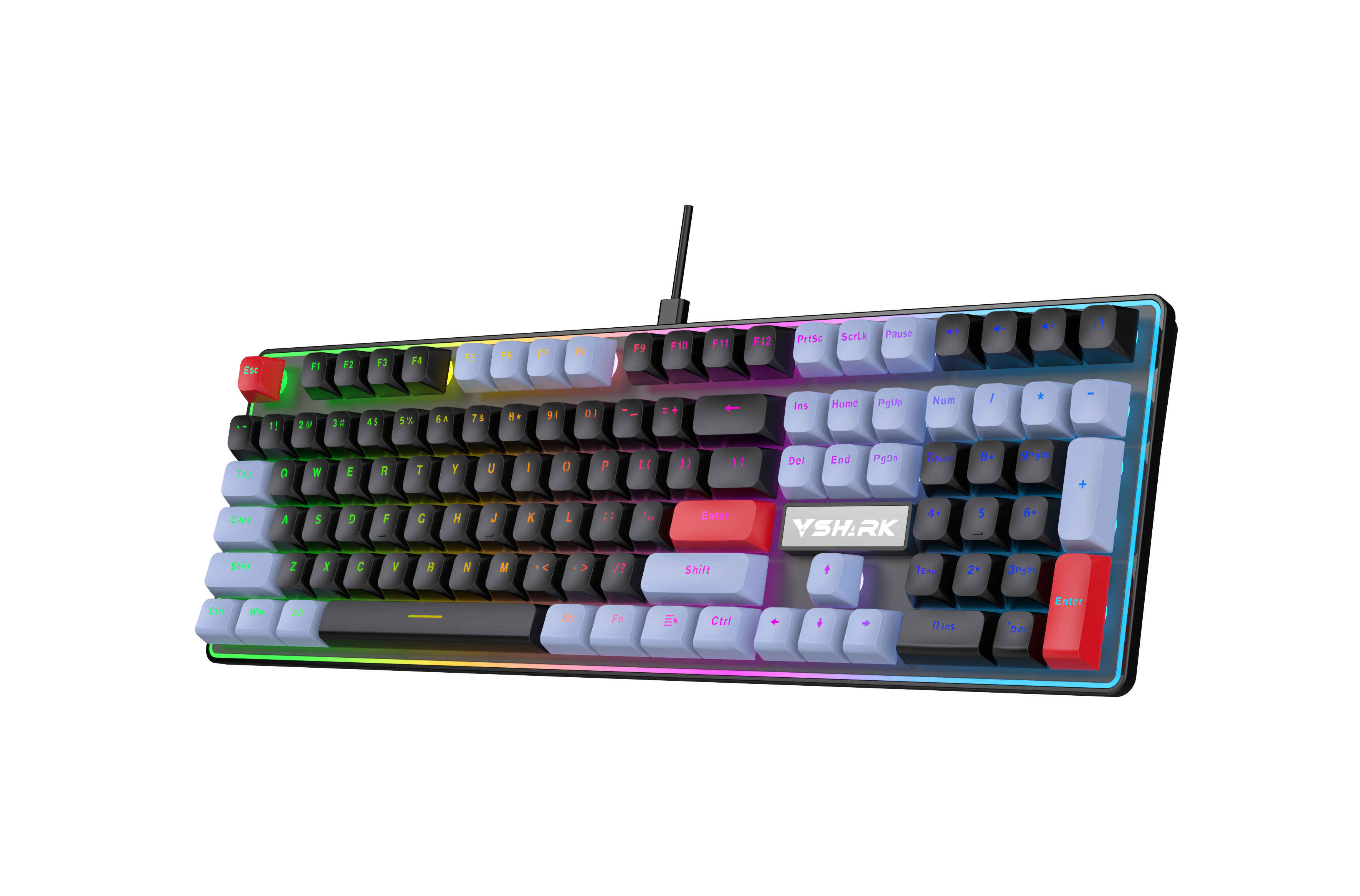 Wired Rgb Multi-color Membrane Keyboard Mechanical Keyboard Feel For ...