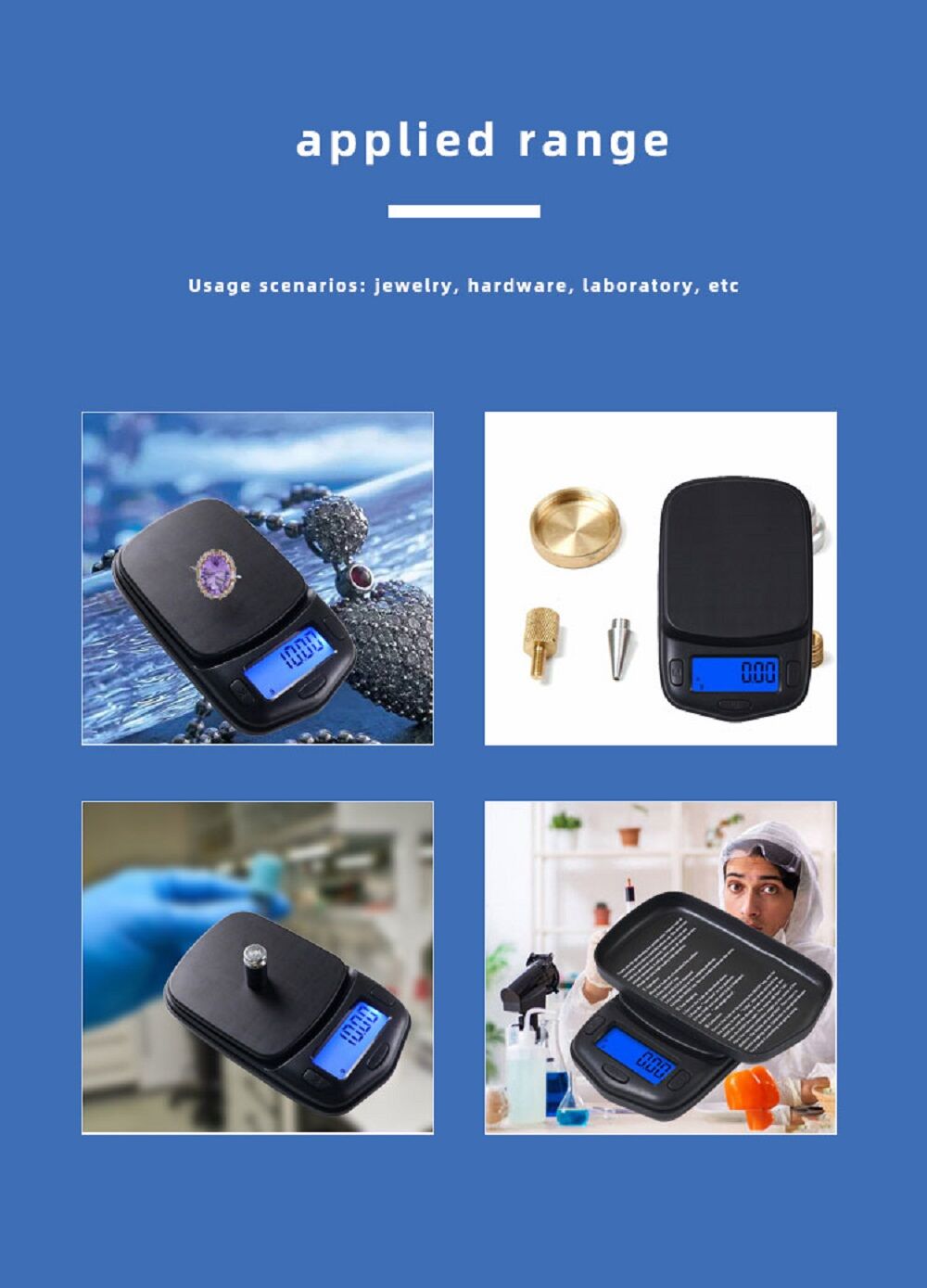 500g/0.01g Portable Jewelry Scale Electronic Carat Jewelry Scale Mini ...