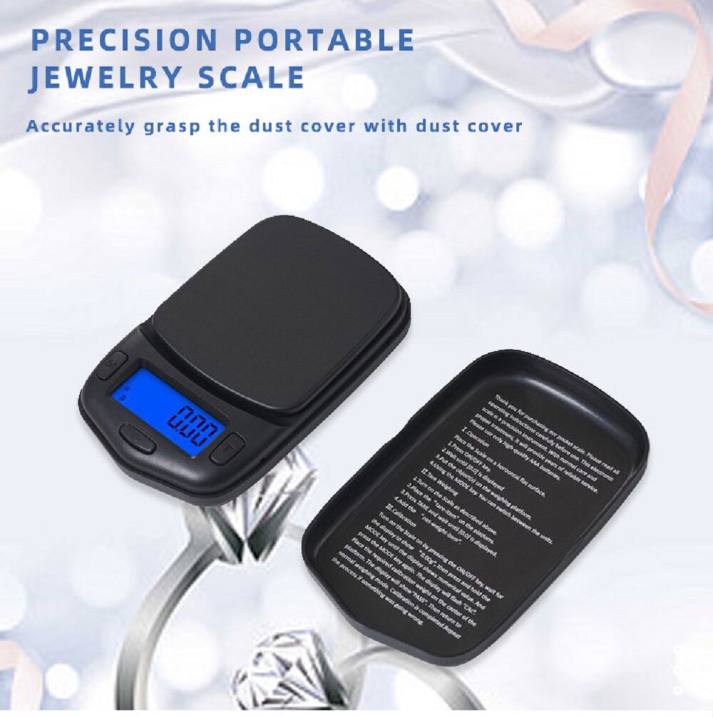 500g/0.01g Portable Jewelry Scale Electronic Carat Jewelry Scale Mini ...