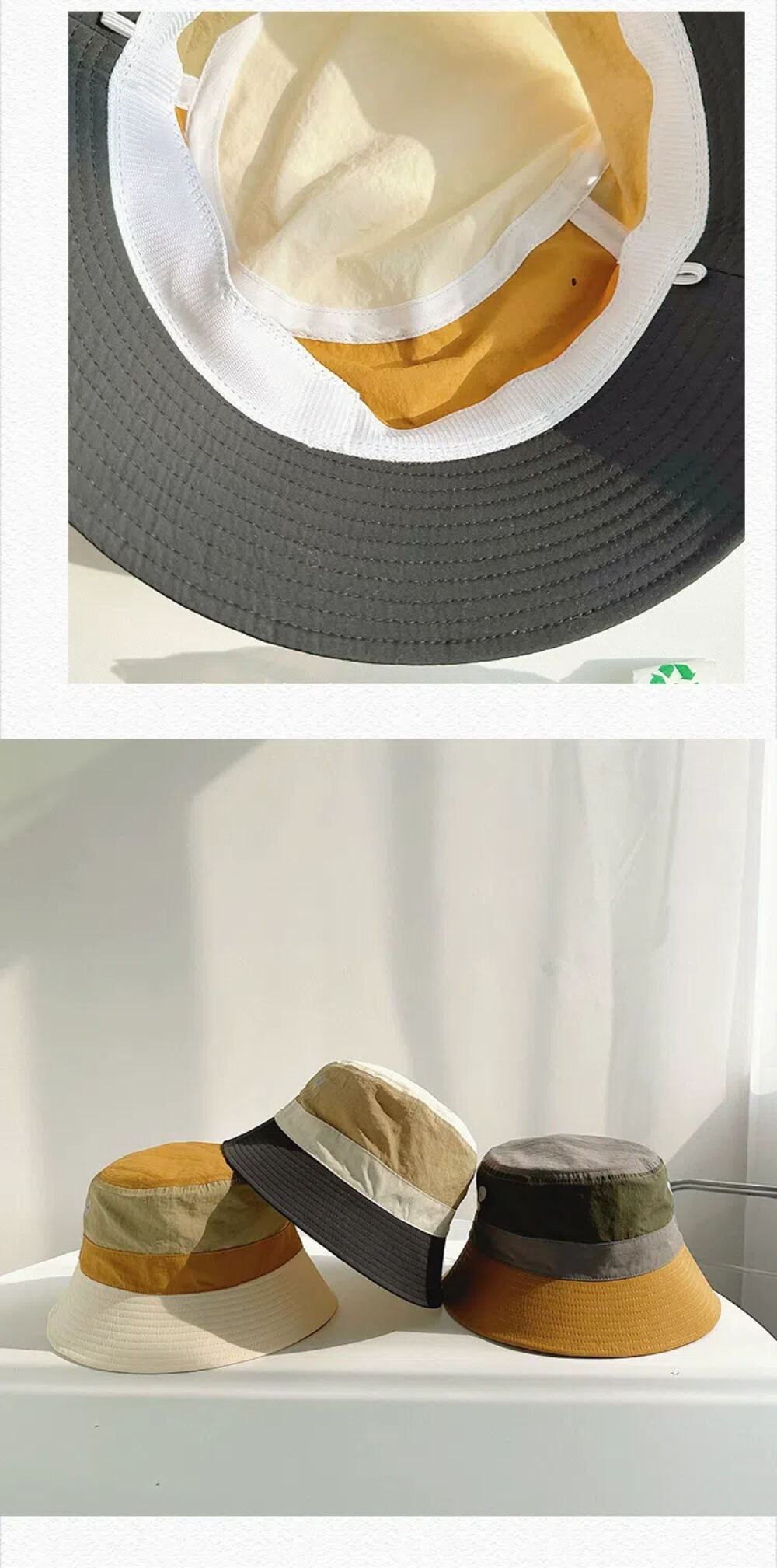 Color Block Bucket Hat – Summer Waterproof Uv Protection Sun Hat For ...