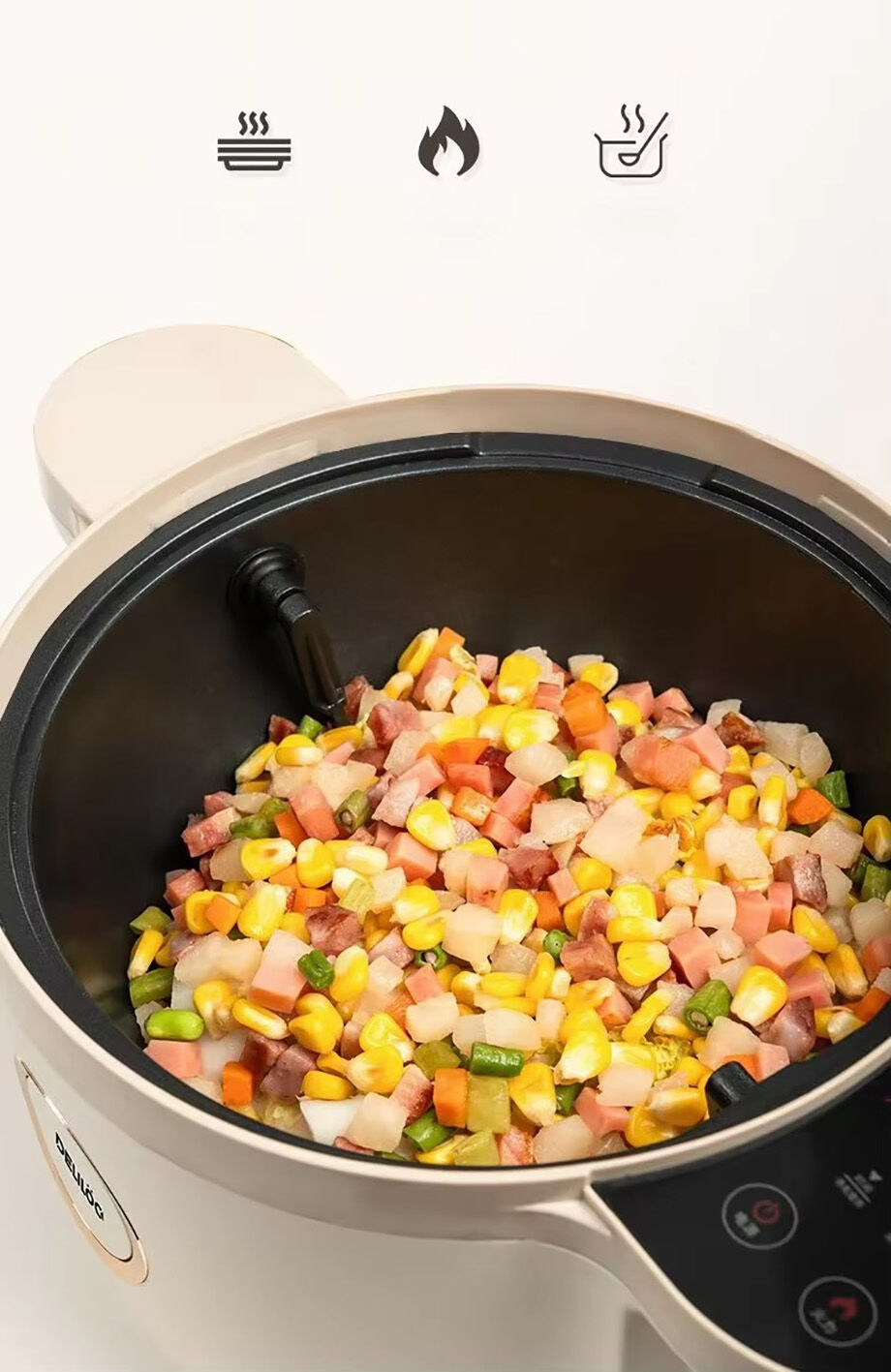 Time Saving Hotpot 304 Stainless Steamer Mesh Commercial Automated Stir ...