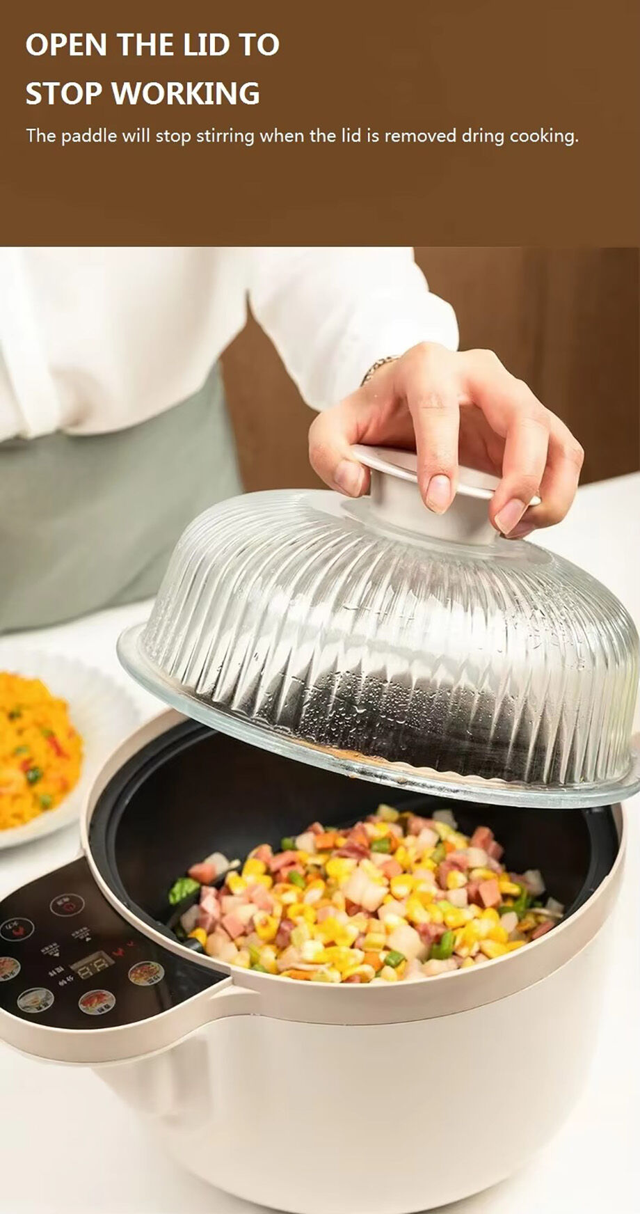 Time Saving Hotpot 304 Stainless Steamer Mesh Commercial Automated Stir ...