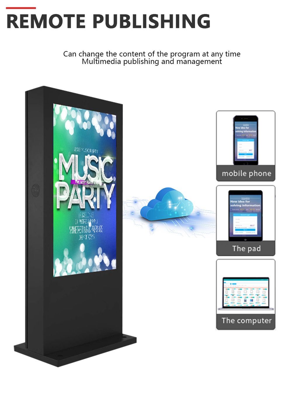 Cheaper 43 49 55 65 75 Inch Outdoor Floor Standing Advertising Machine ...