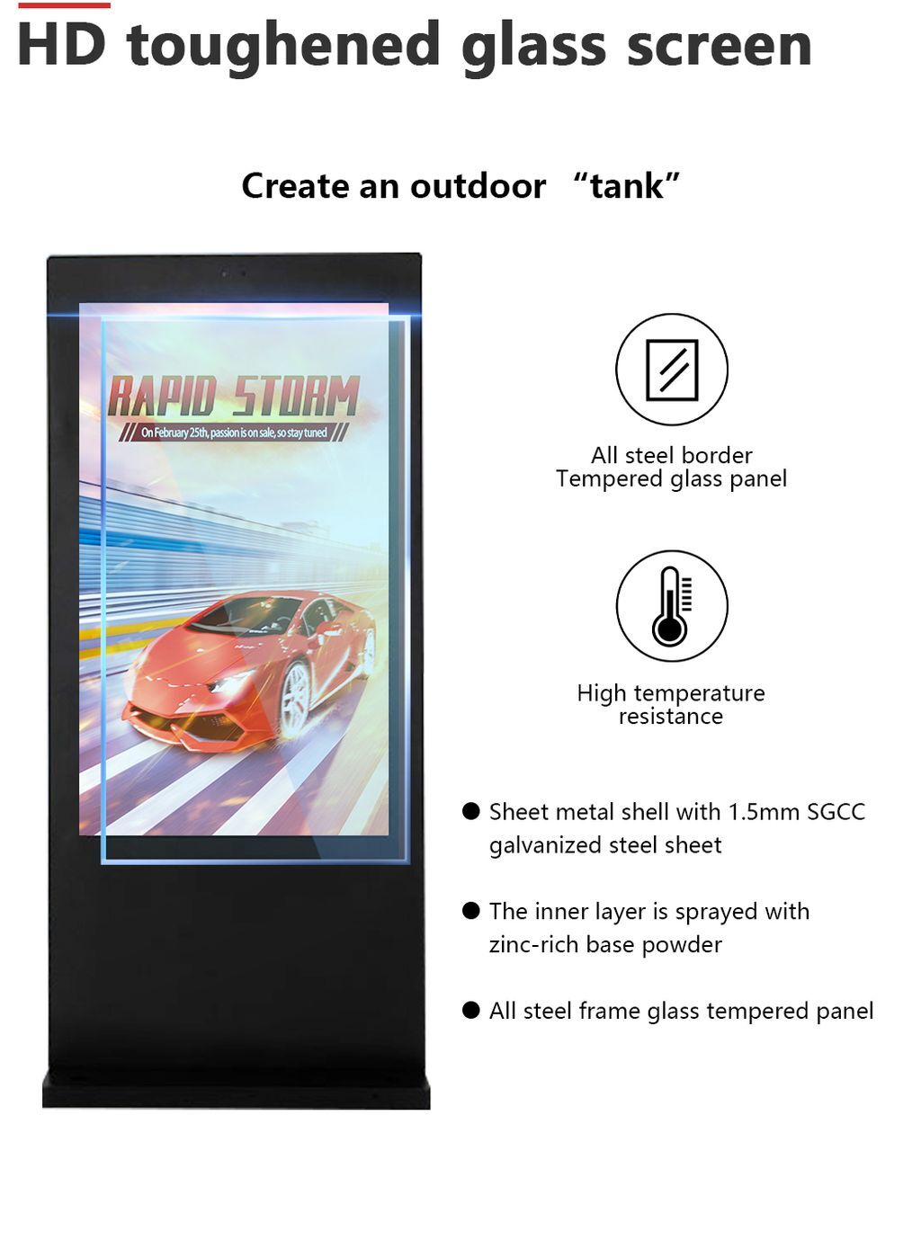Cheaper 43 49 55 65 75 Inch Outdoor Floor Standing Advertising Machine ...