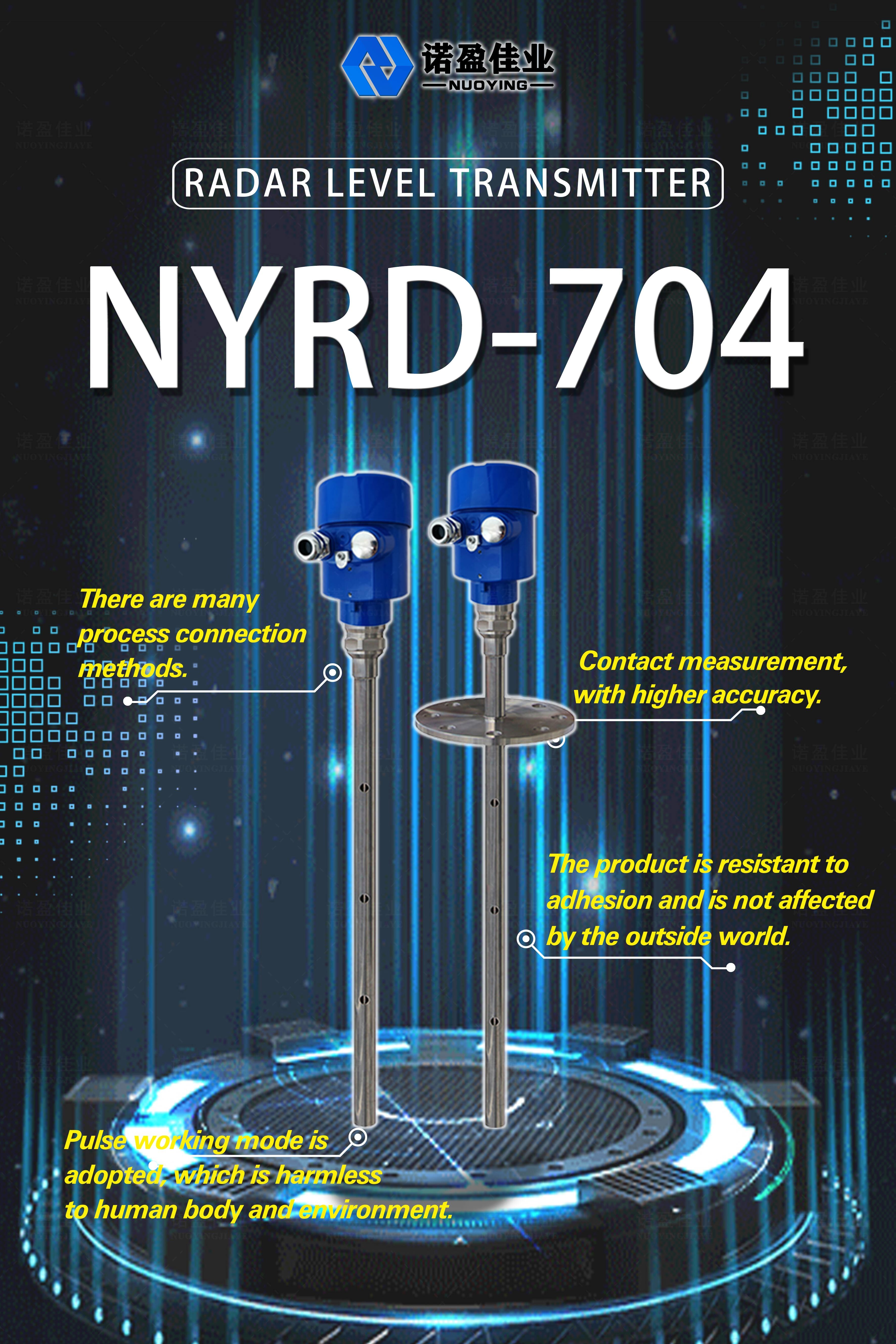 Ylda Anti-corrosion Coaxial Probe Radar Level Meter 4-20ma Liquid/solid ...