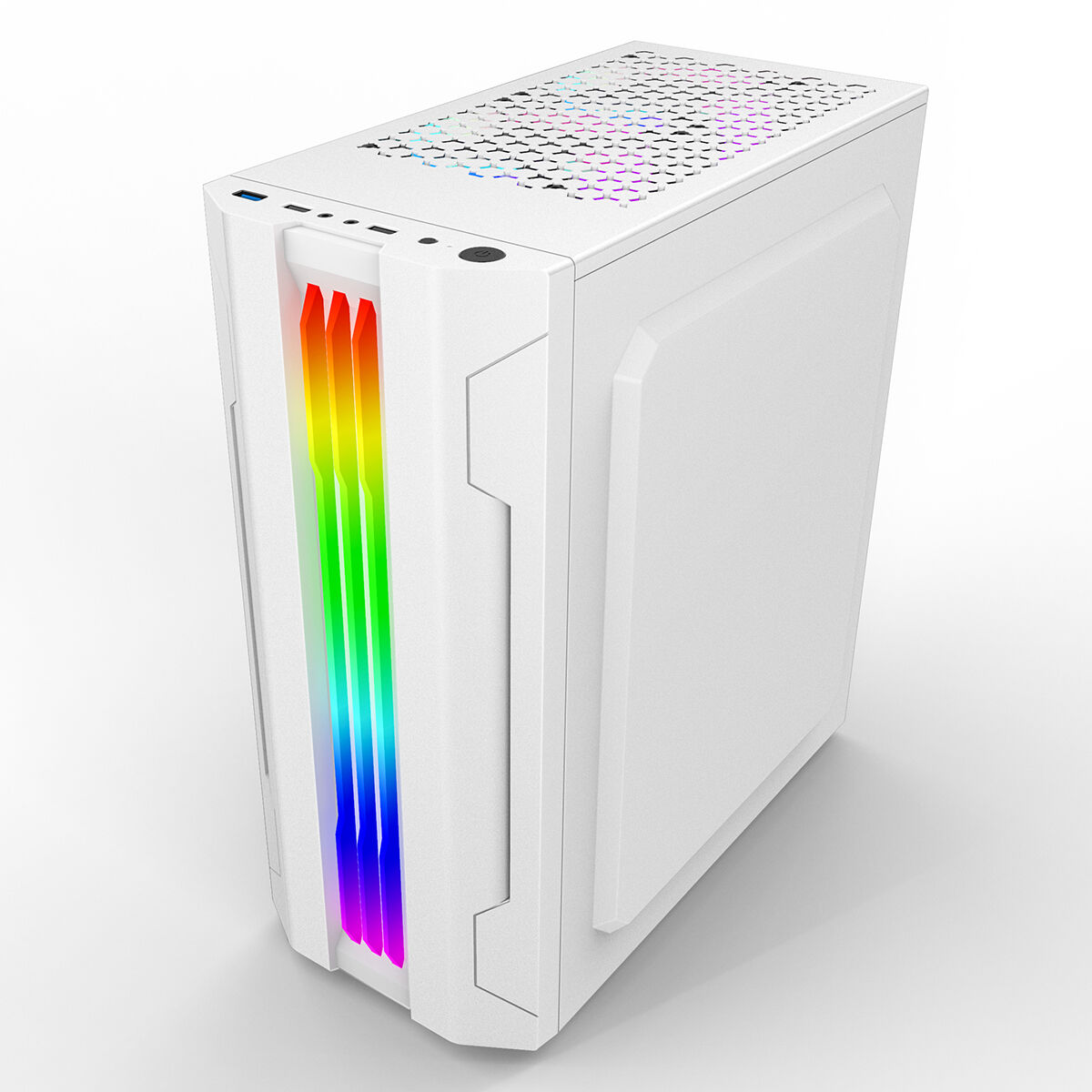 Ruix Twilight White Colorful Rgb Light Pc Case Atx Gaming Computer Case ...