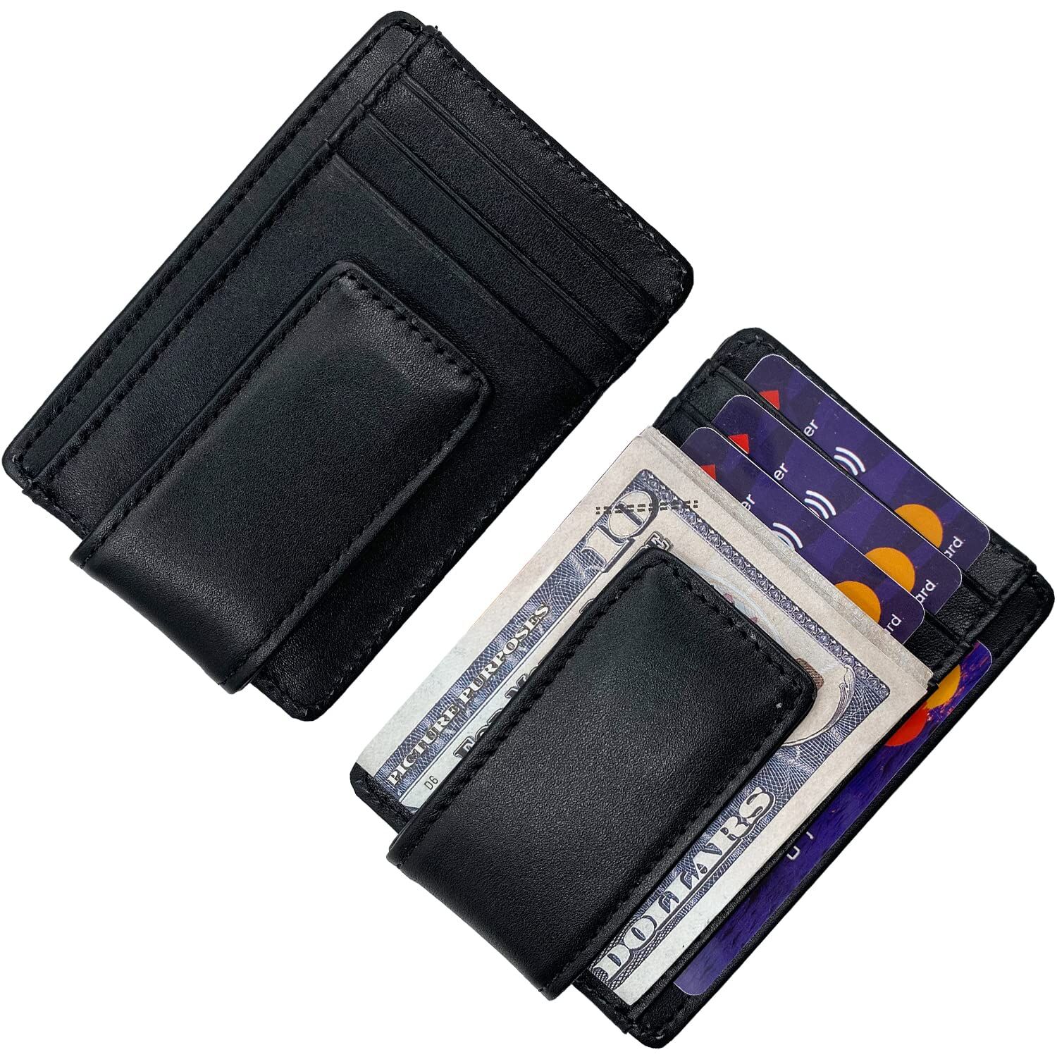 Custom Luxury Leather Money Clip Front Pocket Rfid Card Holder Wallet ...