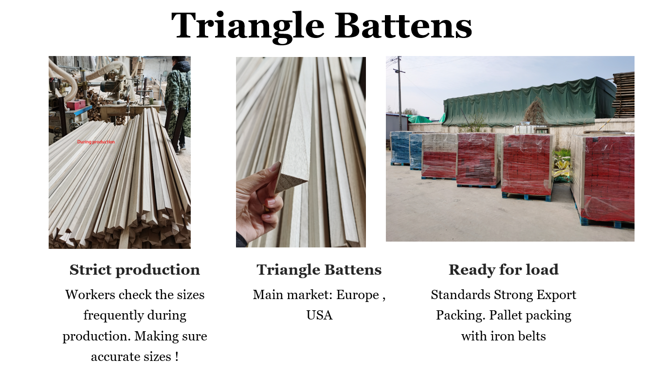 Paulownia Triangle Chamfer Wood Strips Triangular Timber Fillet & Wood ...