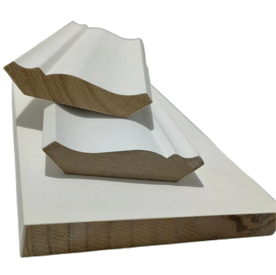 White Primed Decorative Pine Wood Mouldings For Furniture Indoor ...