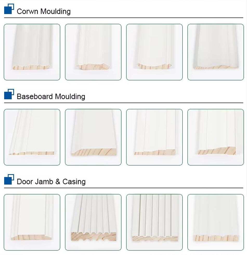 White Primed Decorative Pine Wood Mouldings For Furniture Indoor ...