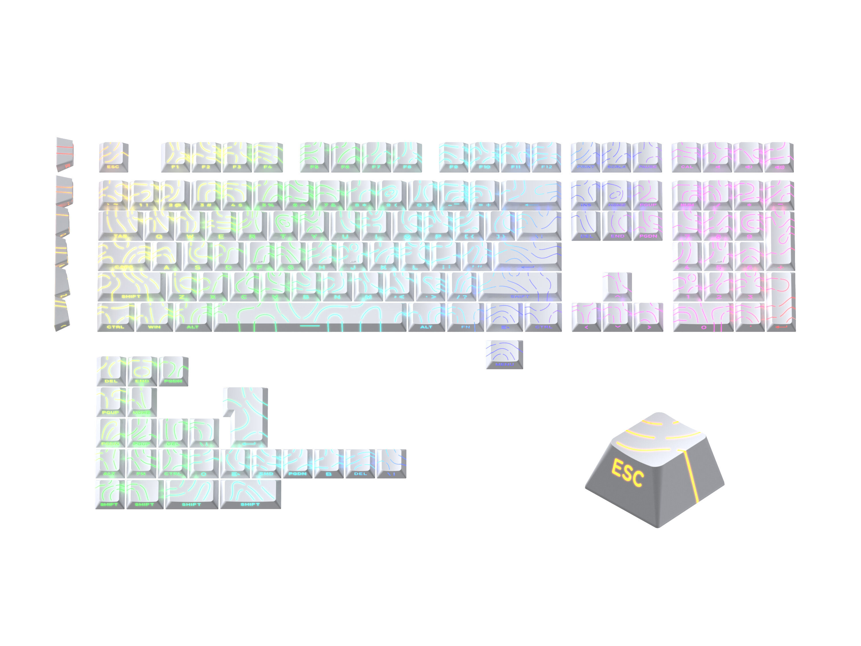 Factory Direct High Quality China Wholesale Contour Line Keycap Double ...