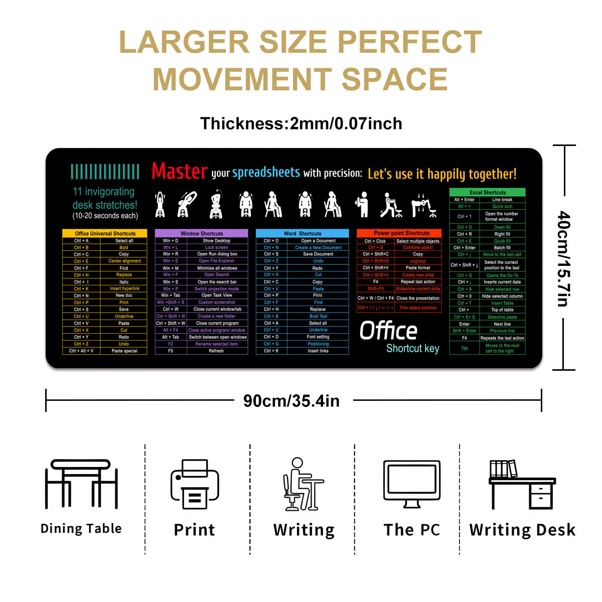 Buy China Wholesale Word/excel/power Point/office Sheet Desk Pad ...