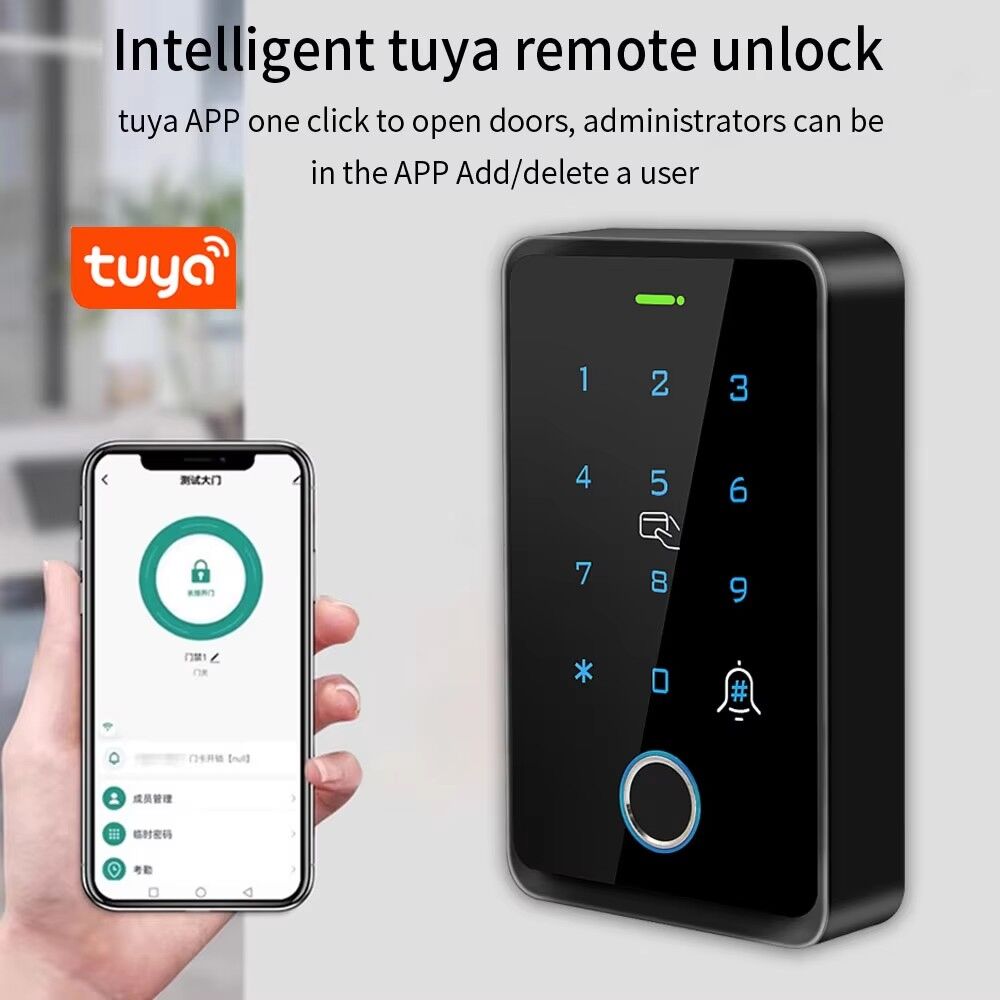 Tuya Wifi Smart Mobile App Digital Electric Keyless Door Reader Fingerprint Access Control ...