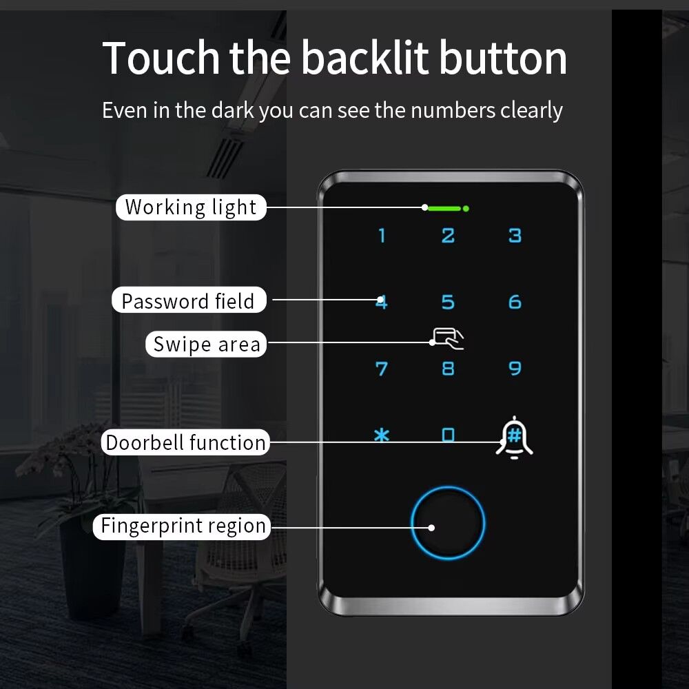 Tuya Wifi Smart Mobile App Digital Electric Keyless Door Reader Fingerprint Access Control ...