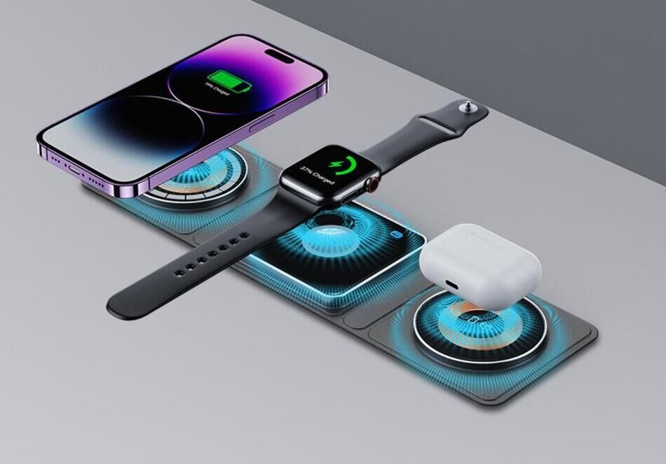 Folding Magsafe Transparent Magnetic Wireless Charging Multi-function ...