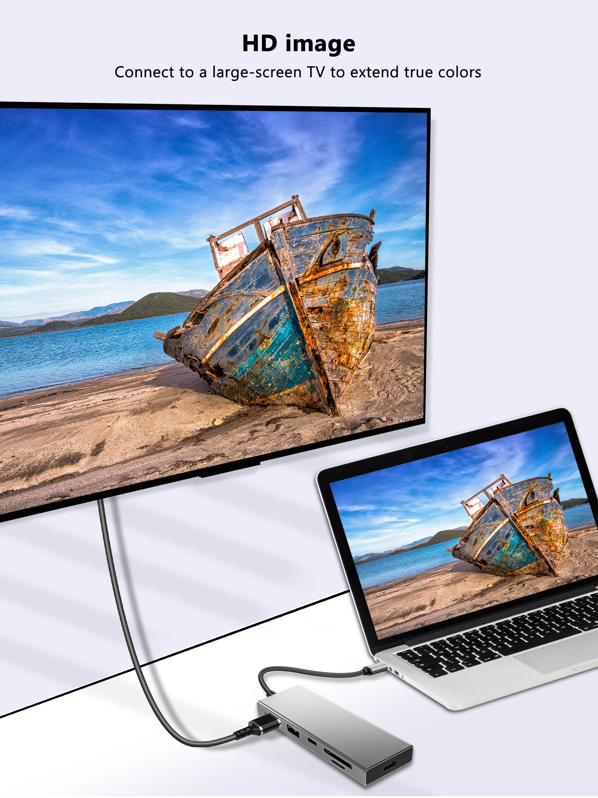 Usb C To Usb 3.0*2+usb C+sd/tf Adapter 6 In 1 Adapter Usb Hub Usb C ...