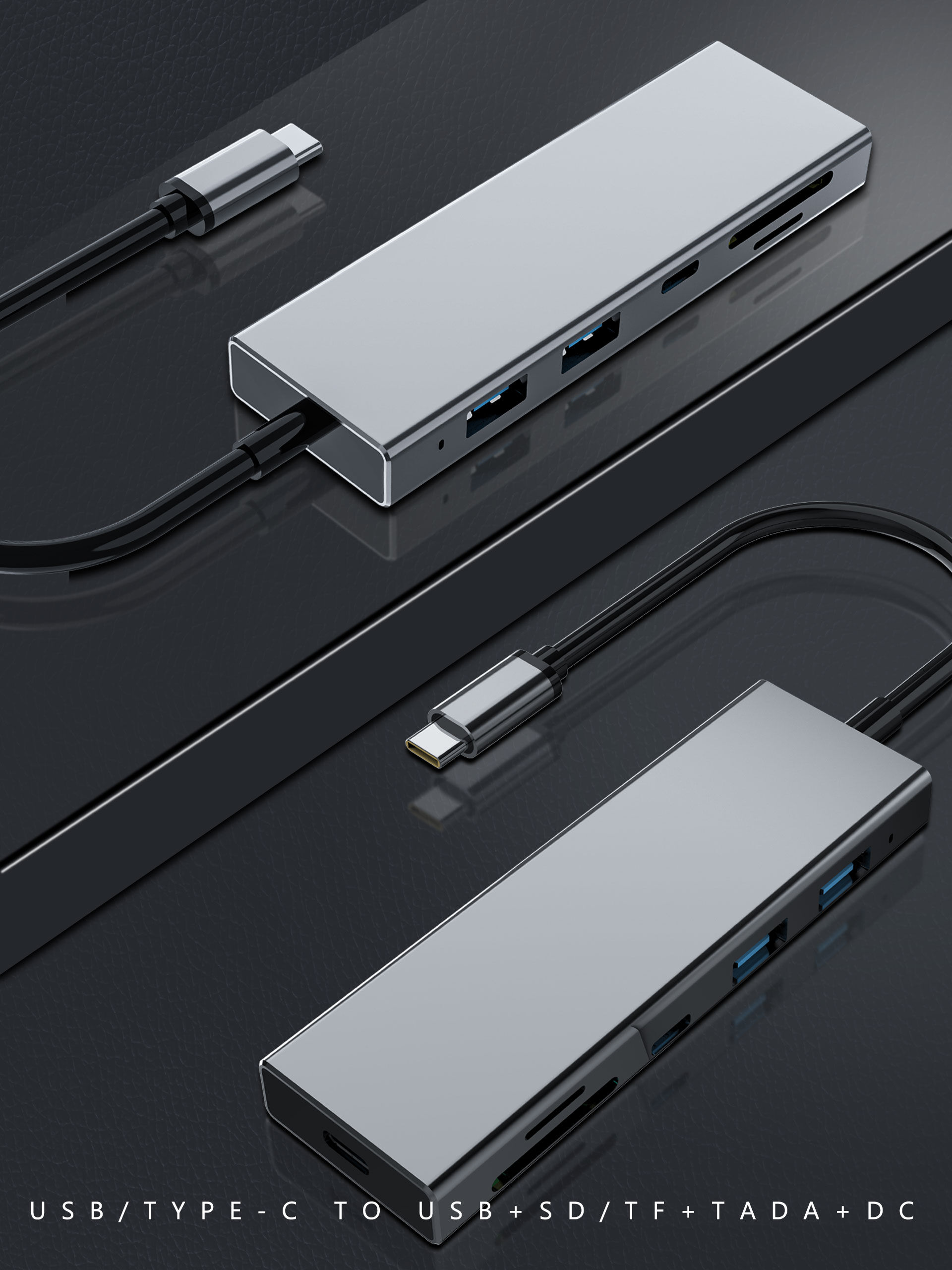 Usb C To Usb 3.0*2+usb C+sd/tf Adapter 6 In 1 Adapter Usb Hub Usb C ...