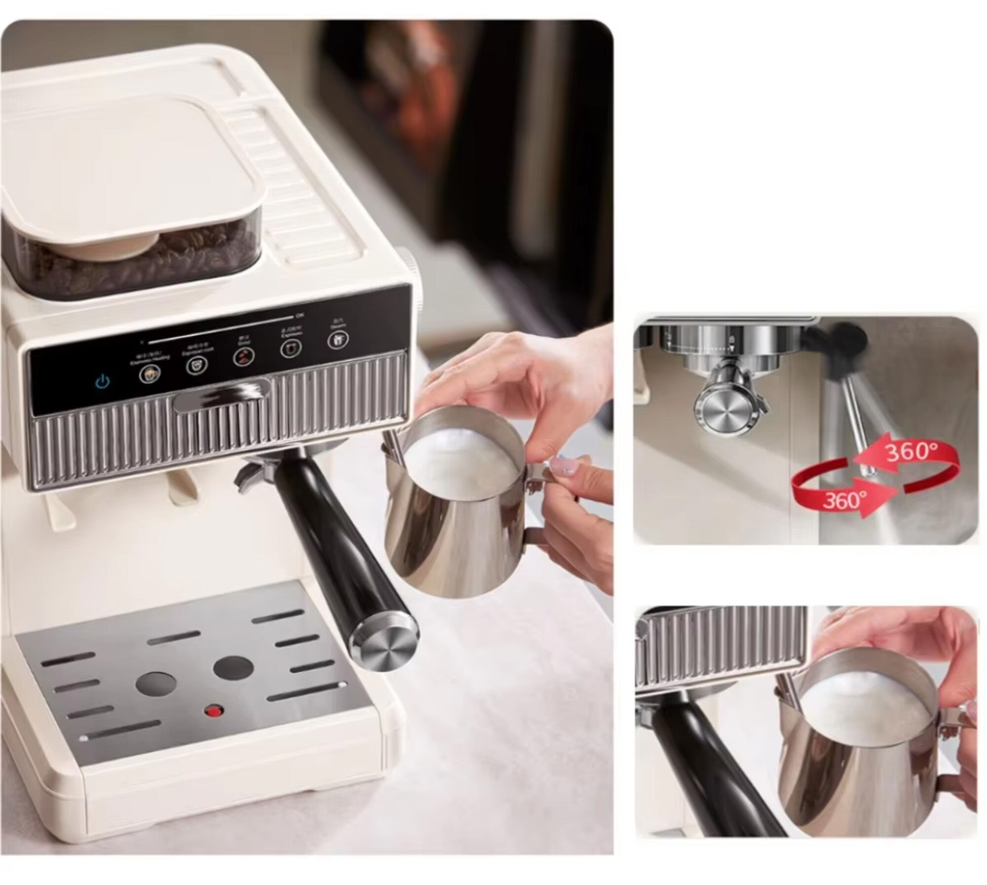 Boee Quality Stainless Steel Espresso Machine Multifunctional Semi ...