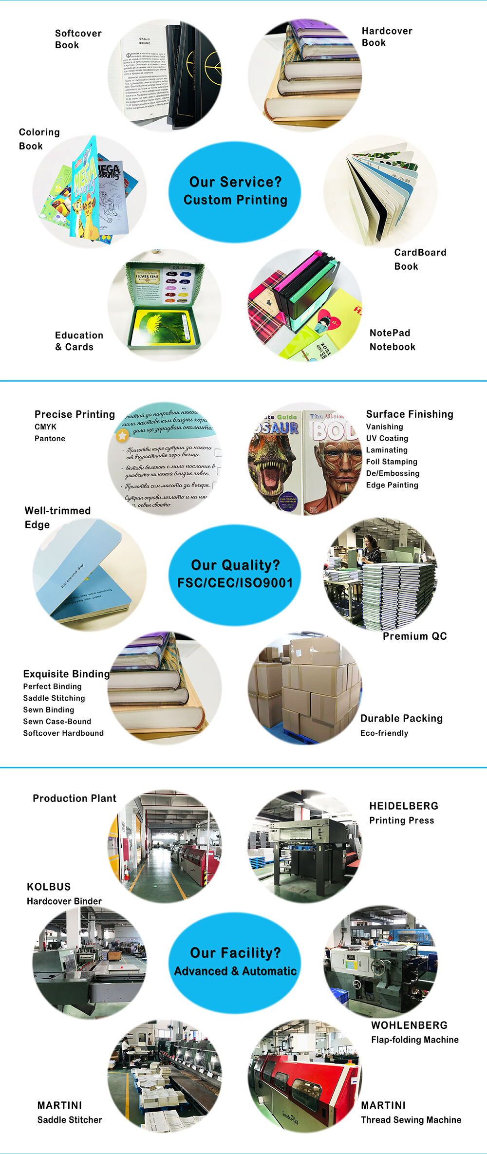 Custom Offset Printing Service Hardcover Book Printing Education Book ...