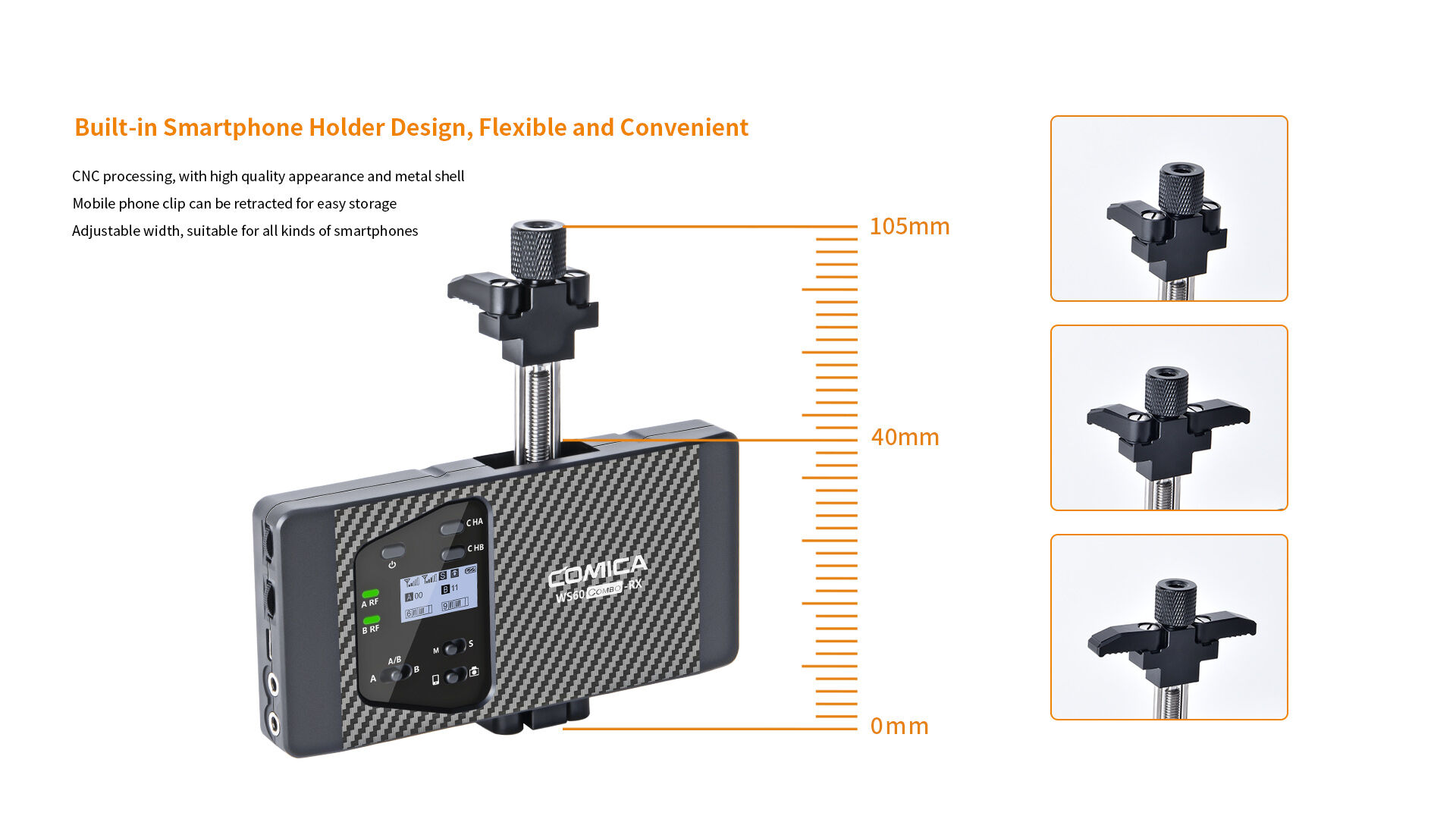 Comica Cvm-ws60 Combo Uhf 1-trigger-2 Flexible Mini Wireless Microphone ...