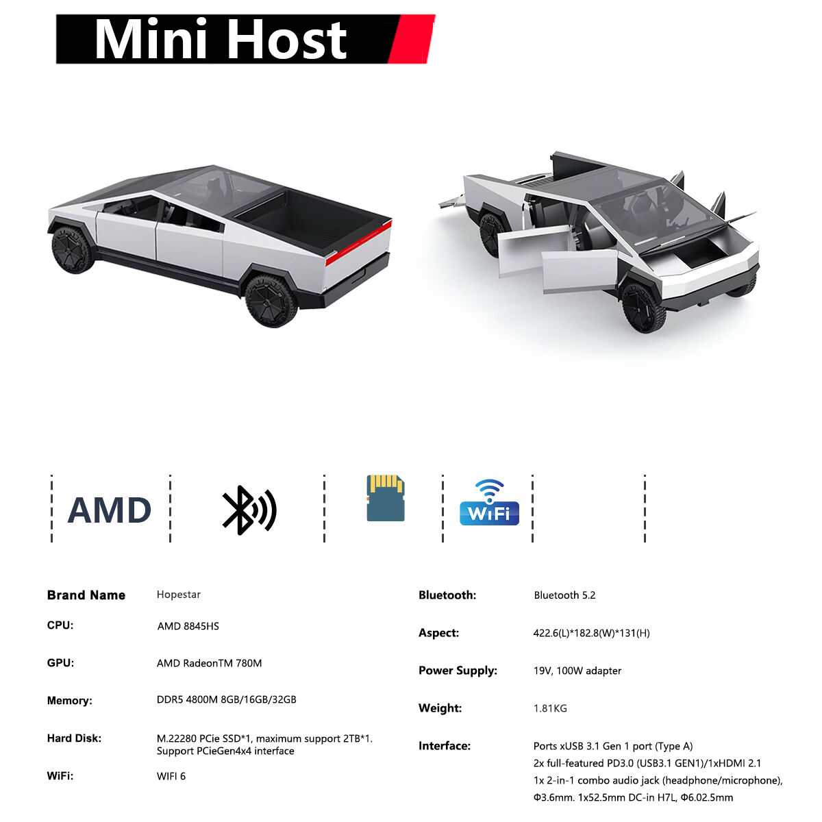 Buy China Wholesale Oem Mini Pc Amd R7 8845hs Octa Core 16 Threads ...