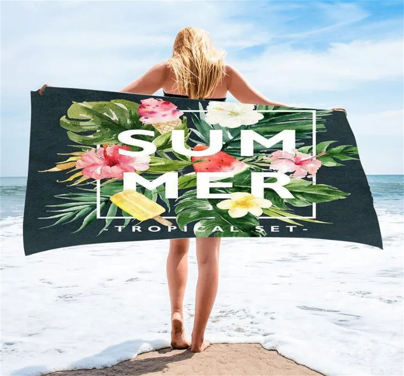 Wholesale Micro Fiber Towel Hawaii Tropical Floral Printed Microfiber ...