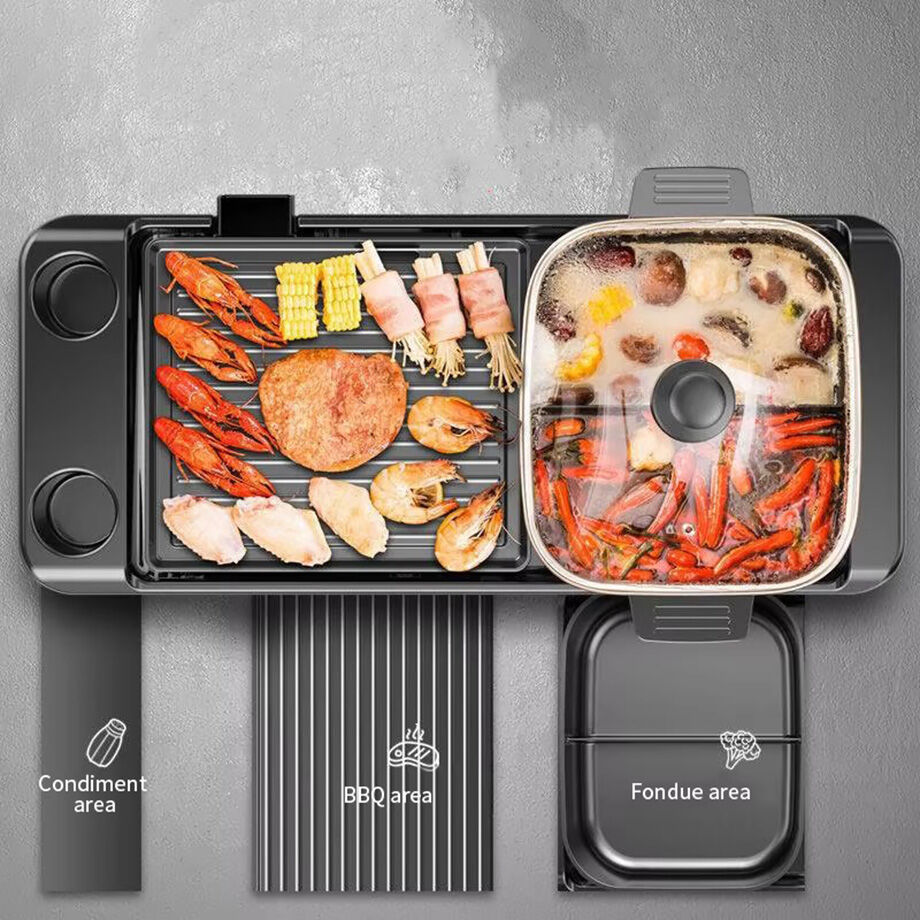 Korean-style Multi-functional Non-stick Electric Hot Pot Griddle ...