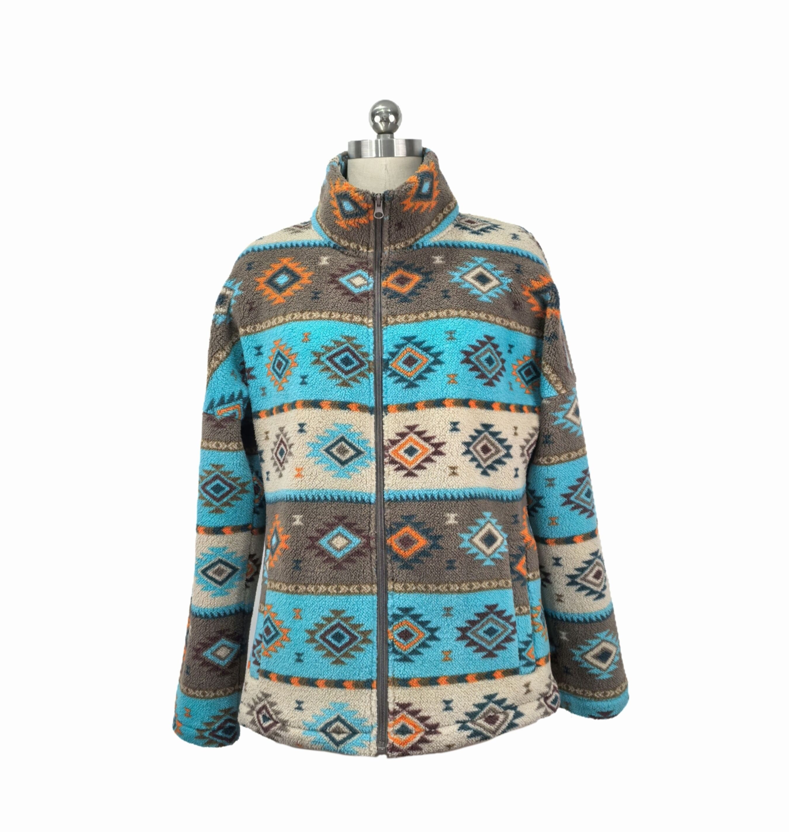 Women's Printed Fleece Jacket, Fluffy Jacket In Print - Expore China ...