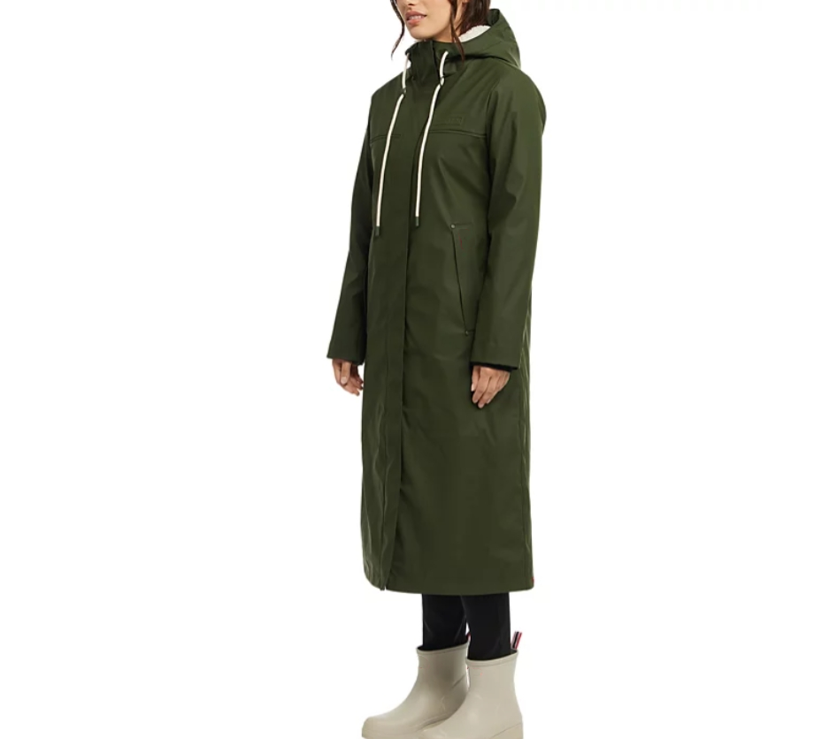 Women Hooded Fleece Lined Raincoat ,women Pu Raincoat Padded Raincoat ...
