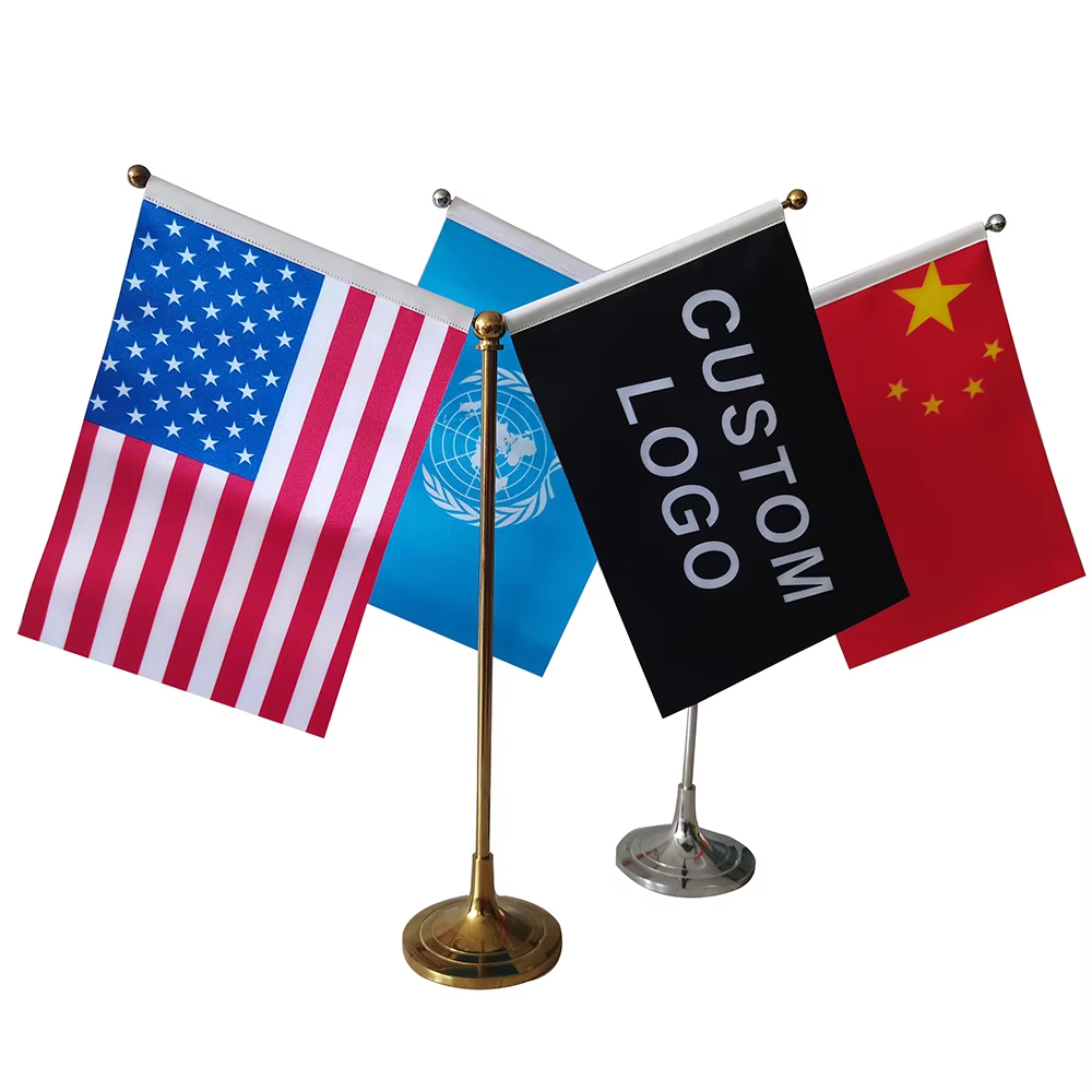 Custom Small Flag Stickers Country Office Table Flag Banner Aluminum ...