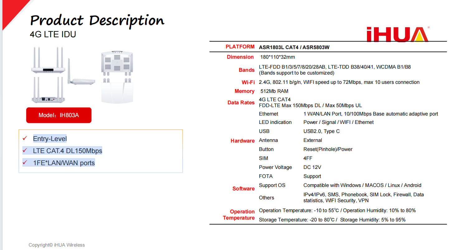 4g Wifi Router Entry-level Lte Cat.4 Dl150mbps 1fe*lan/wan Ports For ...