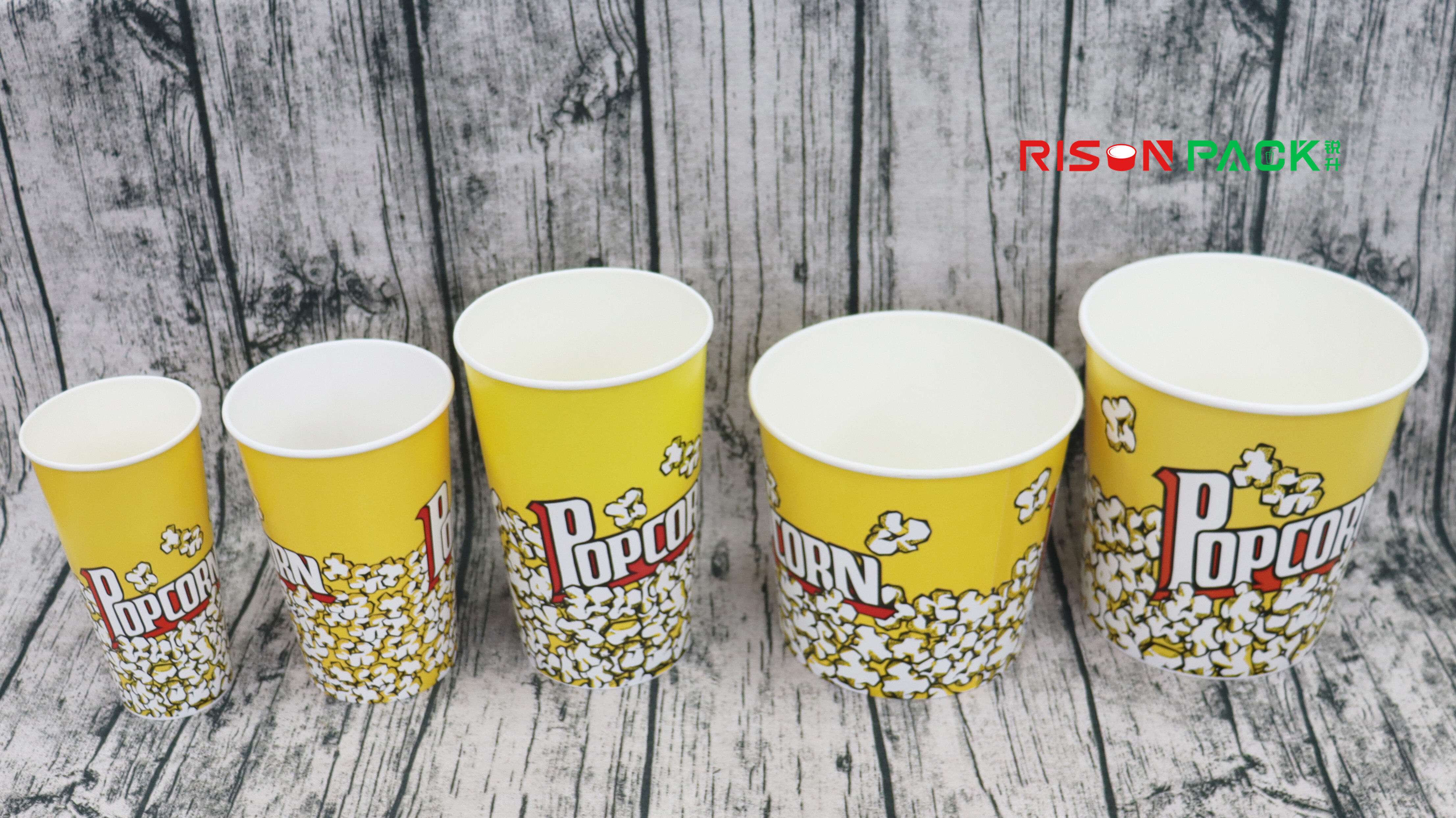Biodegradable White Cardboard Popcorn Containers For Cinema Snack ...