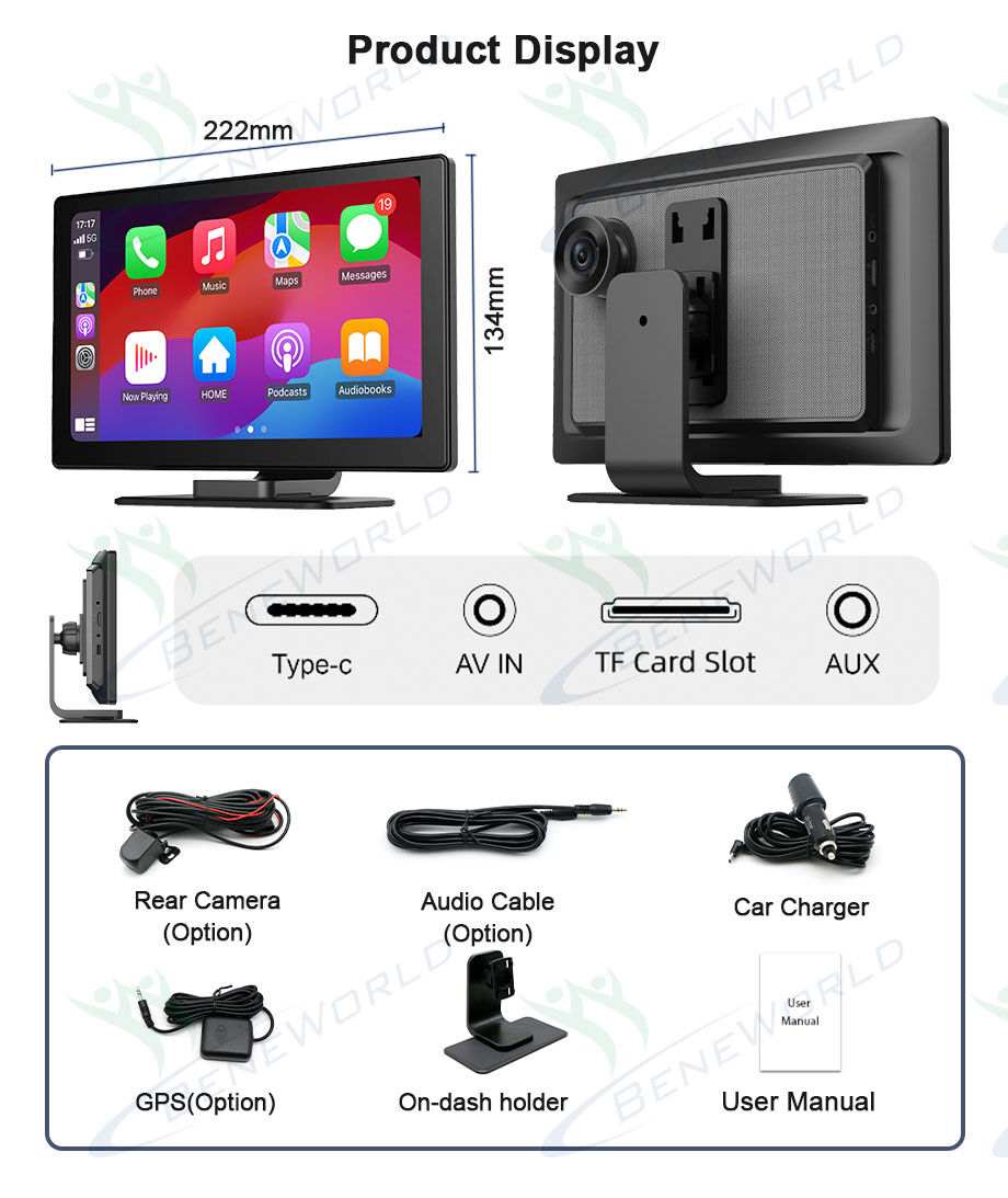 Factory Hot Sale 9 Inch Carplay Android Auto Smart Screen Airplay ...